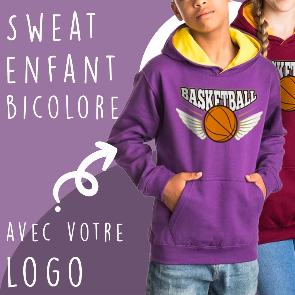 Sweat enfant bicolore personnalisable | Textile Print