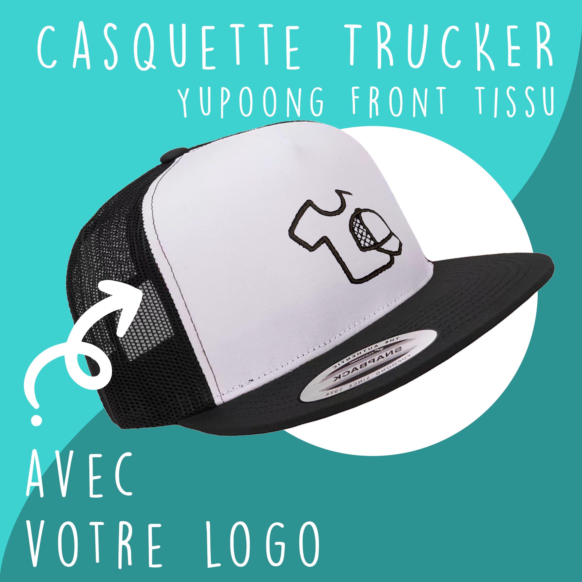CASQUETTE TRUCKER Yupoong Front tissu personnalisée | Textile Print