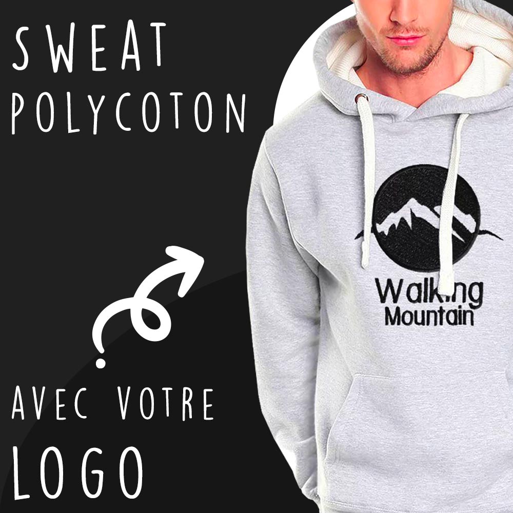 sweat à capuche personnalisable en polycoton | Textile Print