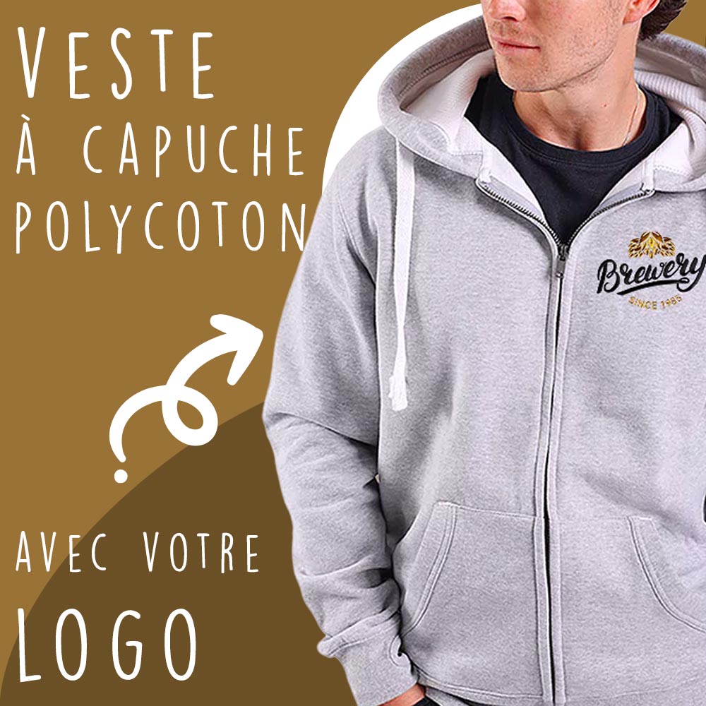 Veste à capuche personnalisable polycoton | Textile Print